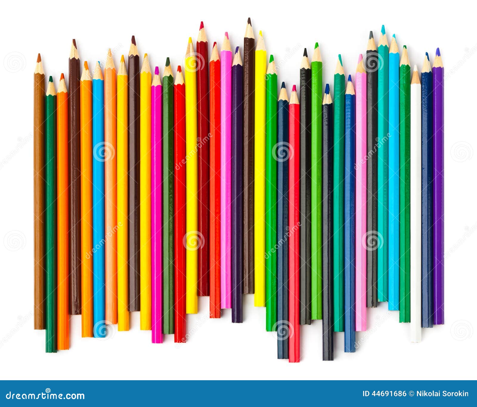Multicolored pencils stock photo. Image of frame, isolated - 44691686