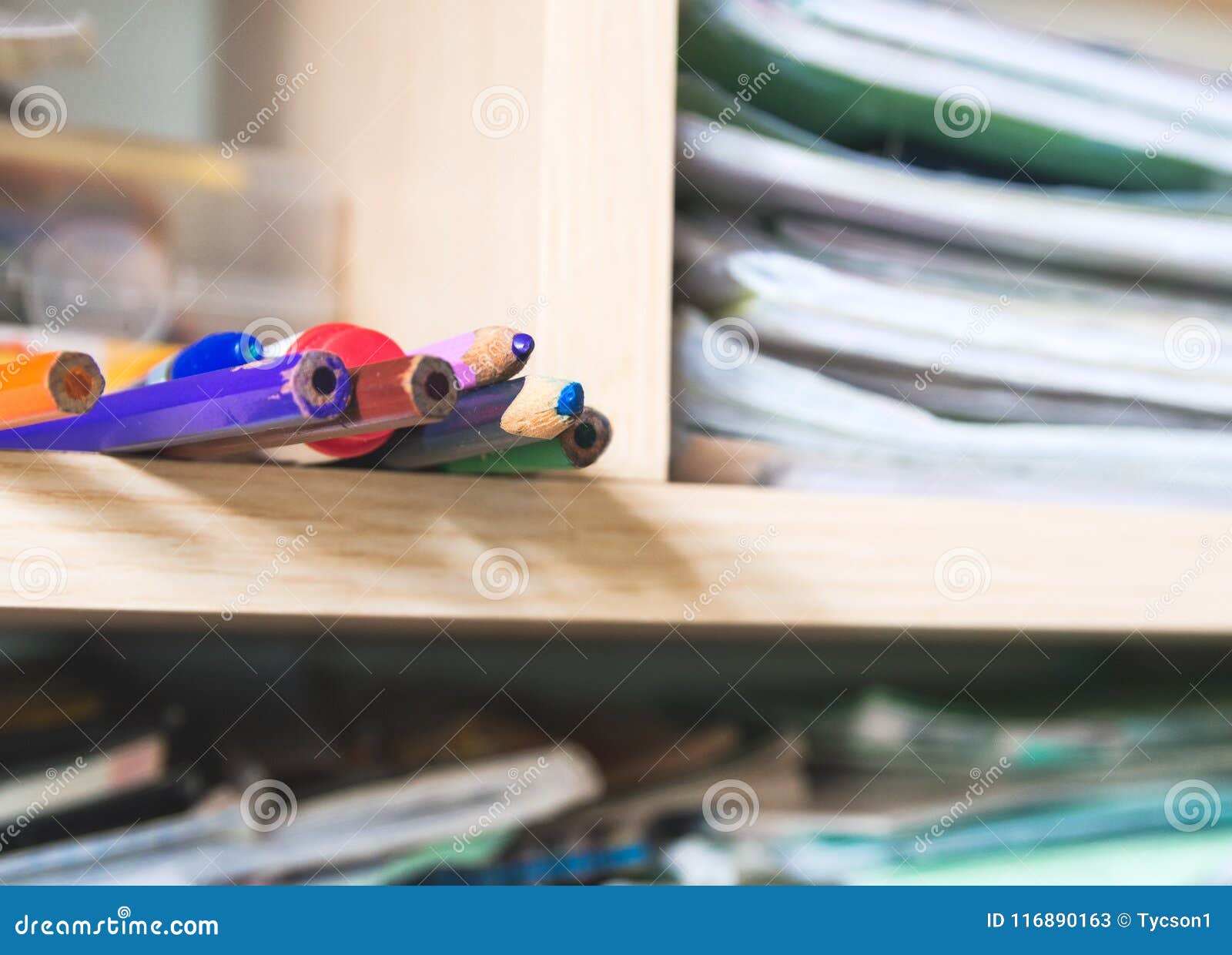 Multicolored Pencils in Messy Wall Cabinet Stock Image - Image of ...