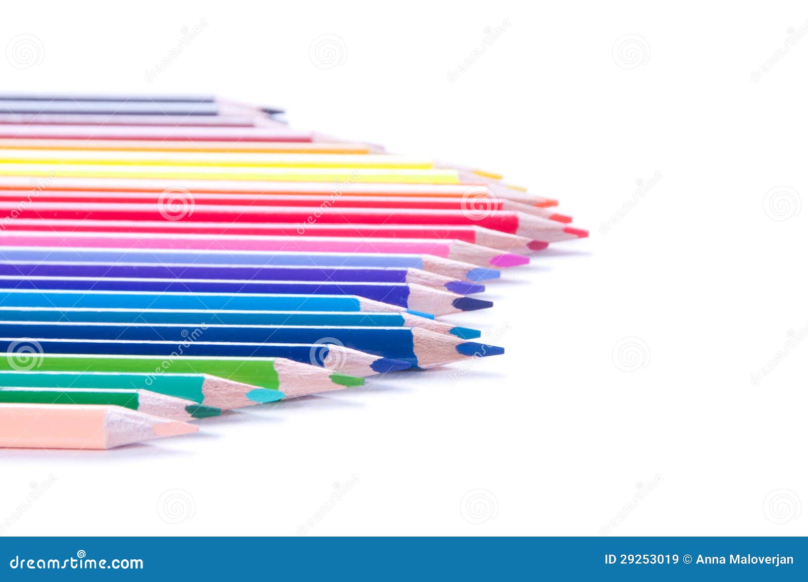 Multicolored Pencils in Row Stock Image - Image of group, rainbow: 29253019