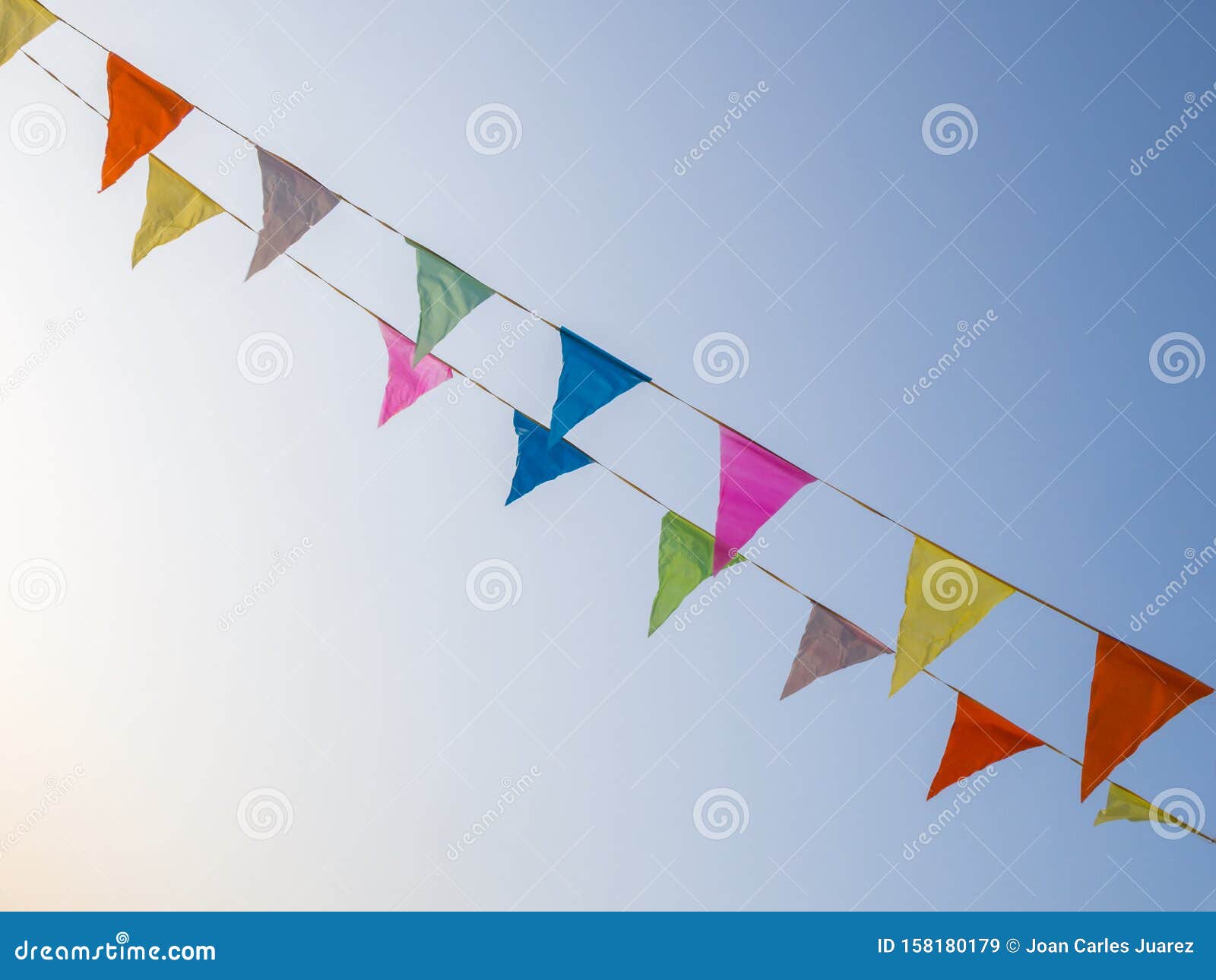Multicolored pennants stock image. Image of banners - 158180179