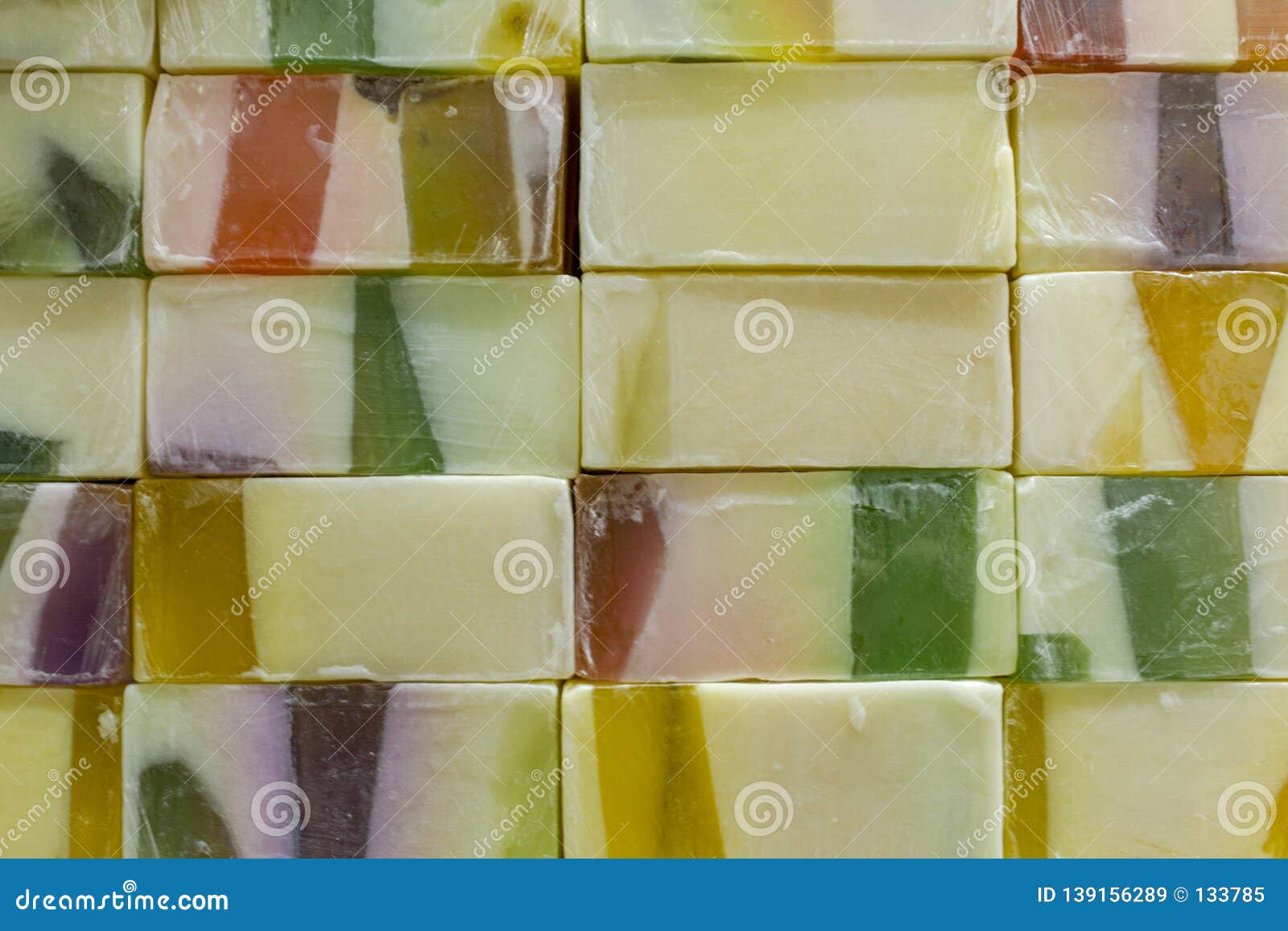 Multicolored Pieces of Handmade Soap Lie in Rows. Rough Surface Texture ...
