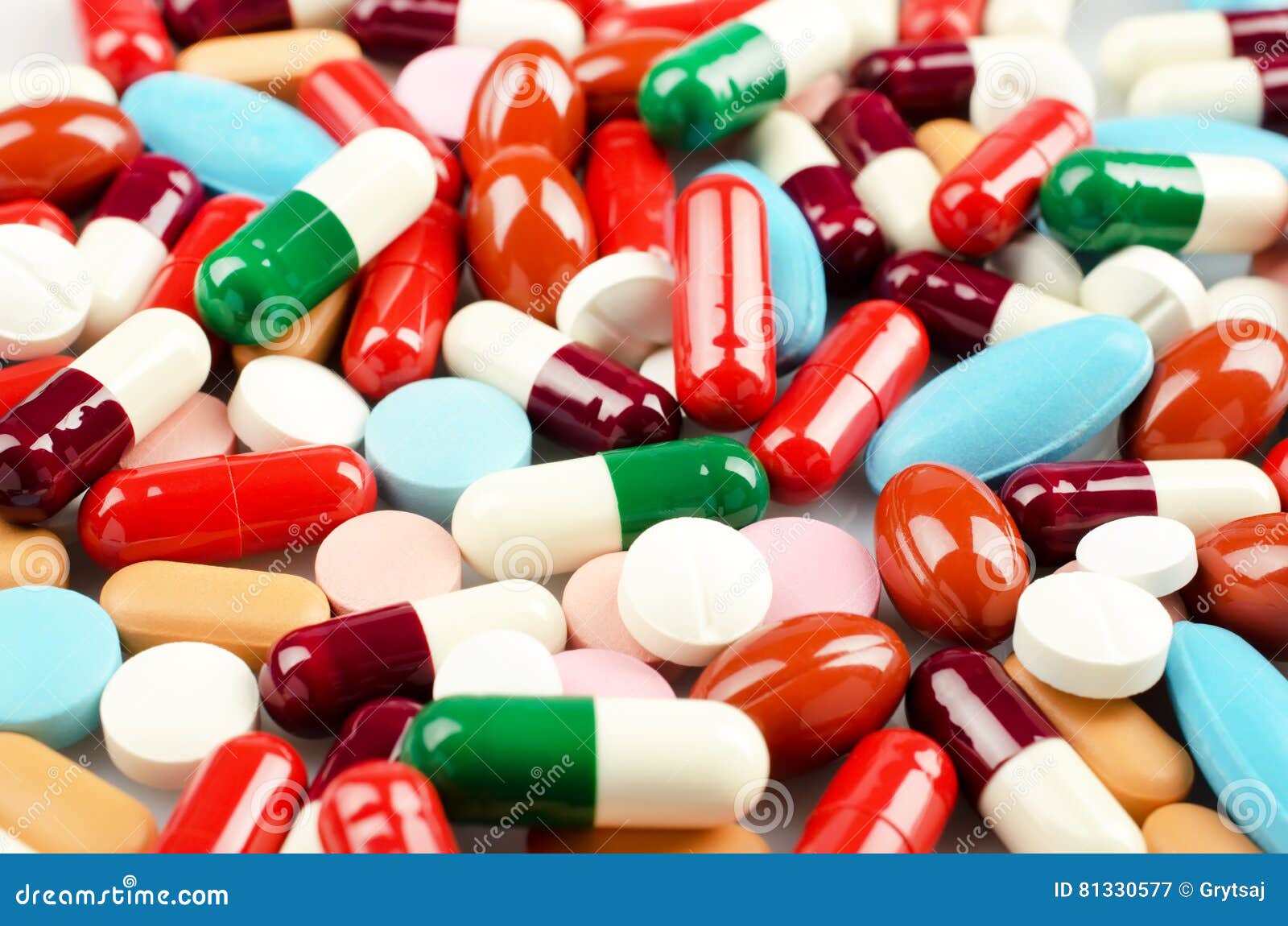 Multicolored Pills and Capsules Stock Image - Image of help, headache ...