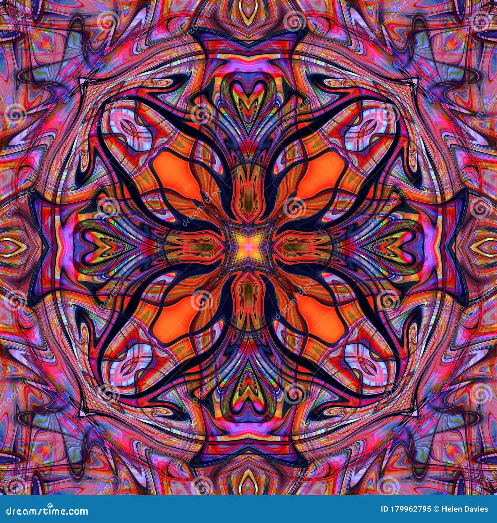 Multicolored Pink Square Kaleidoscope Pattern Abstract Background ...