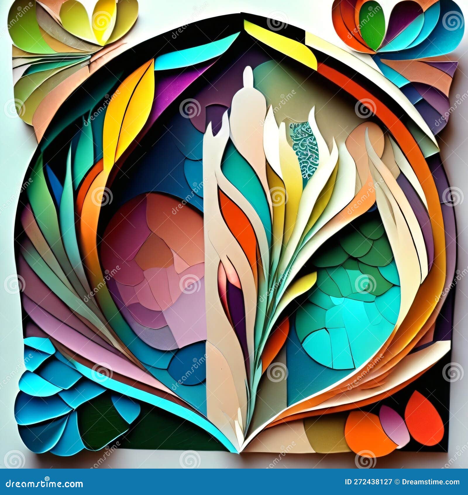 Multicolored Plants, Plant Pattern. Backdrop of Organic Plant Forms and ...