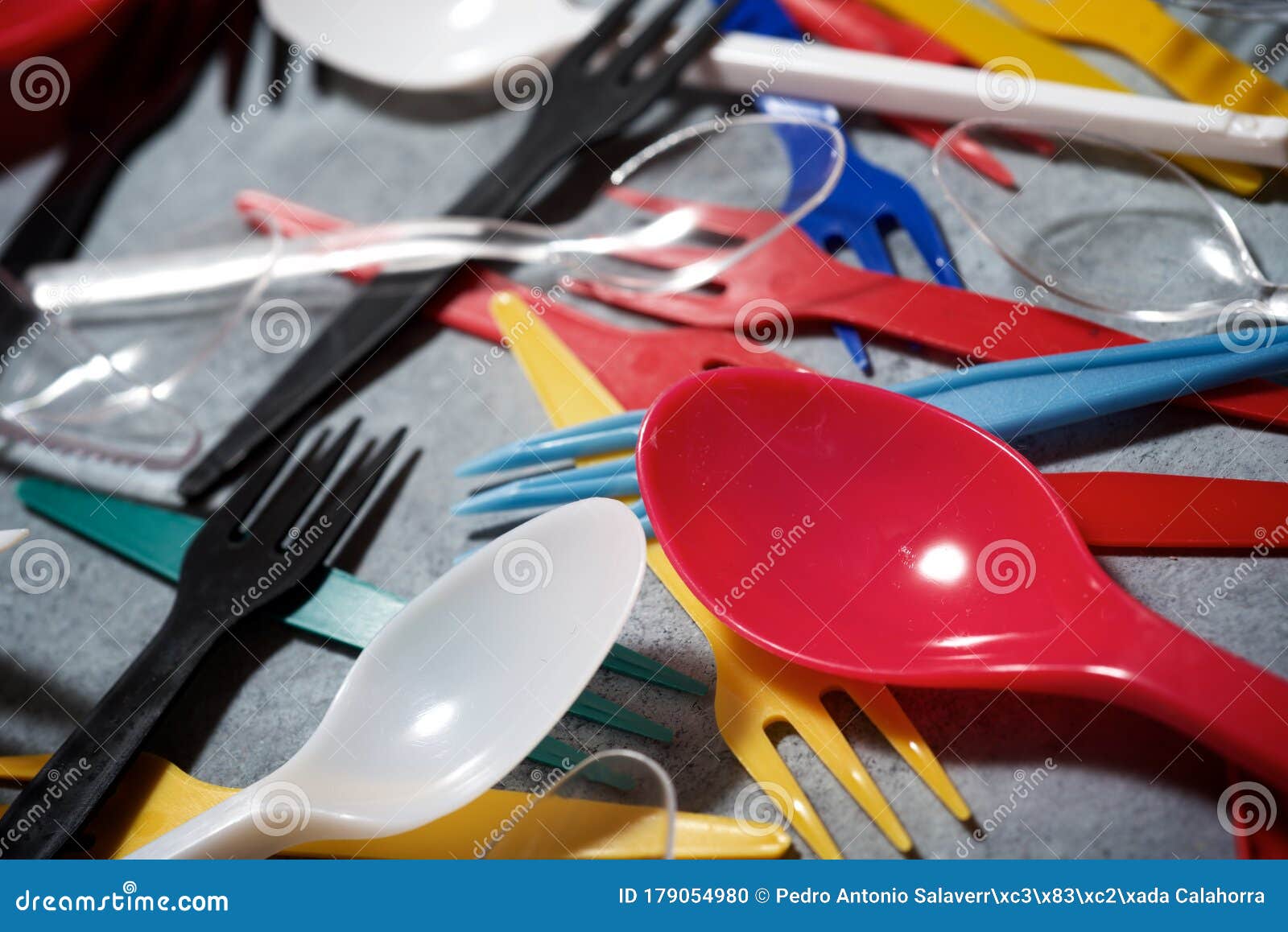 Disposable plastic cutlery stock photo. Image of ecology - 179054980