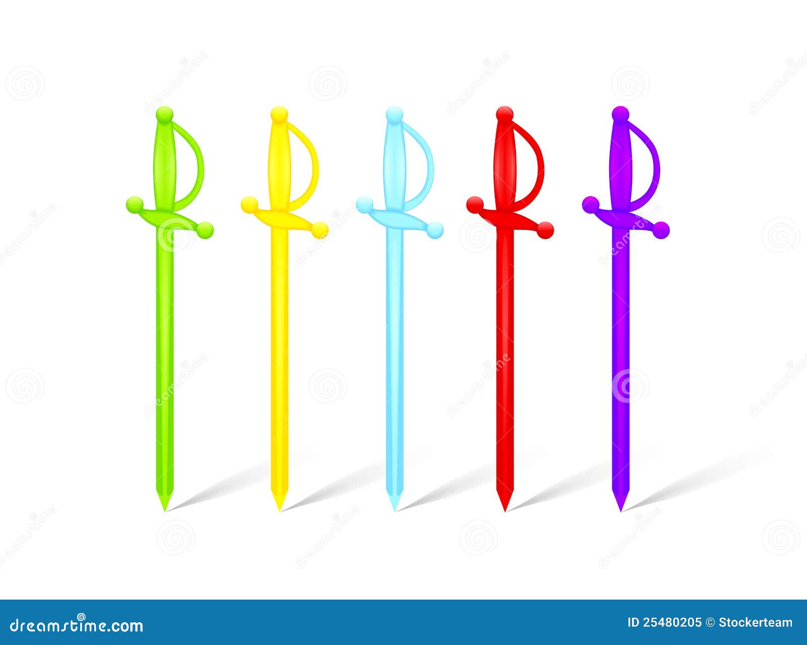 Multicolored Plastic Food Skewers in Rapier Shape Stock Illustration ...