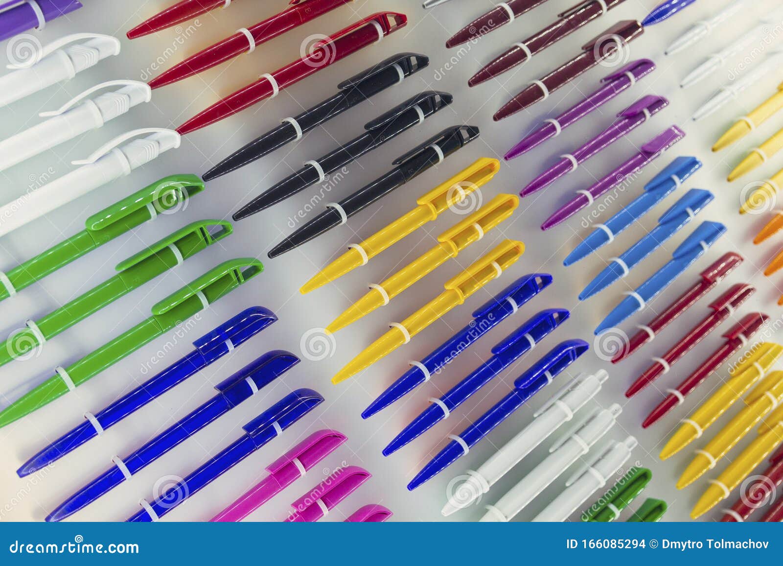 Multicolored Plastic Writing Pens Stock Illustration - Illustration of ...