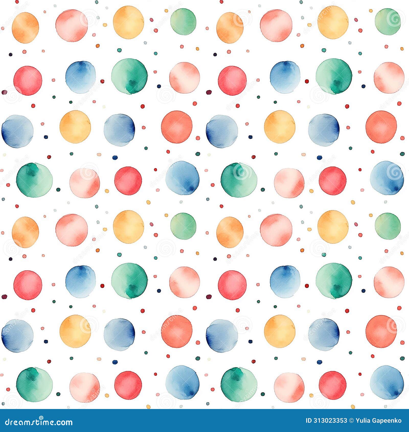 Multicolored Polka Dots on White Background Stock Illustration ...