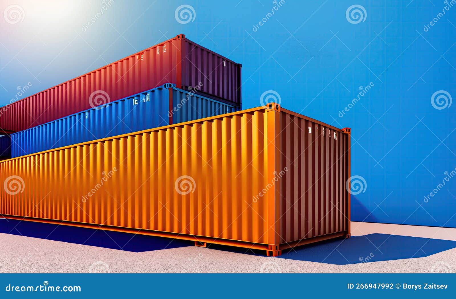 Port Containers of Different Colors, Generated by Artificial ...