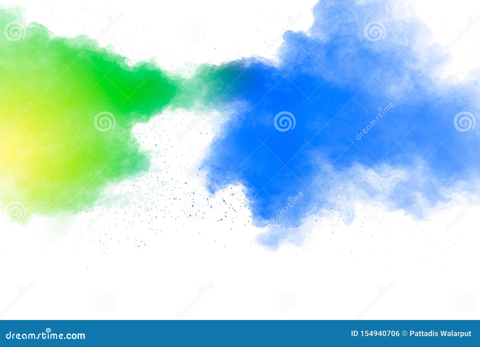 Multicolored Powder Explosion on White Background.Color Dust Splash ...