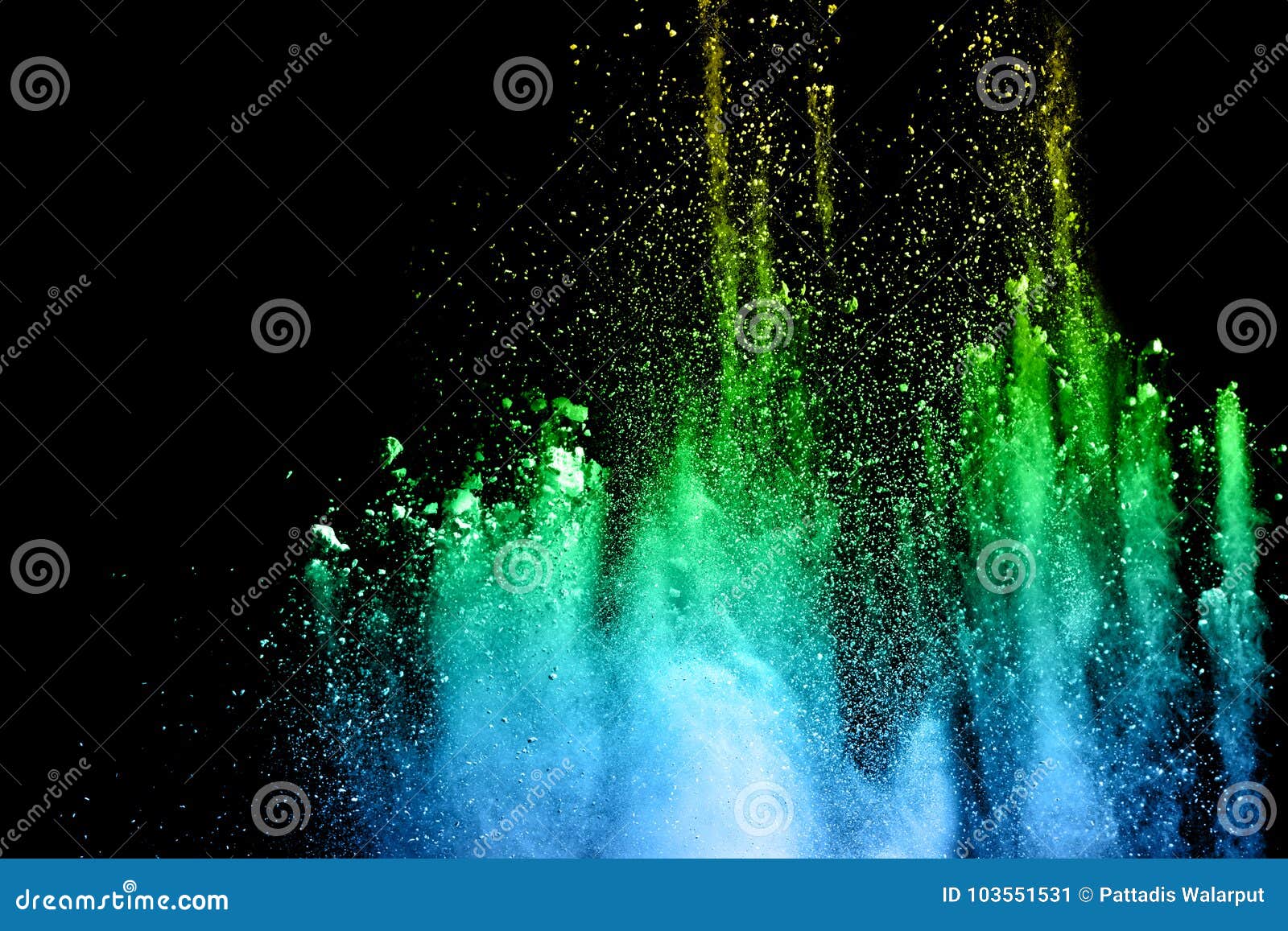 Multicolored Powder Splash on Black Background. Stock Image - Image of ...