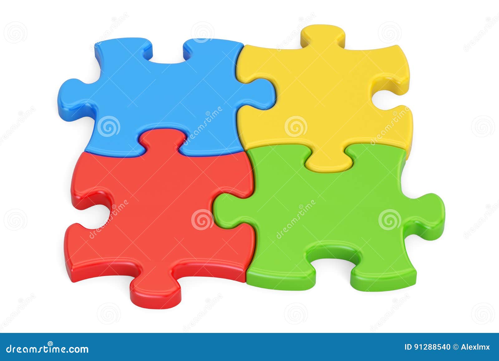Multicolored Puzzle, Business Logotype Concept. 3D Rendering Stock ...