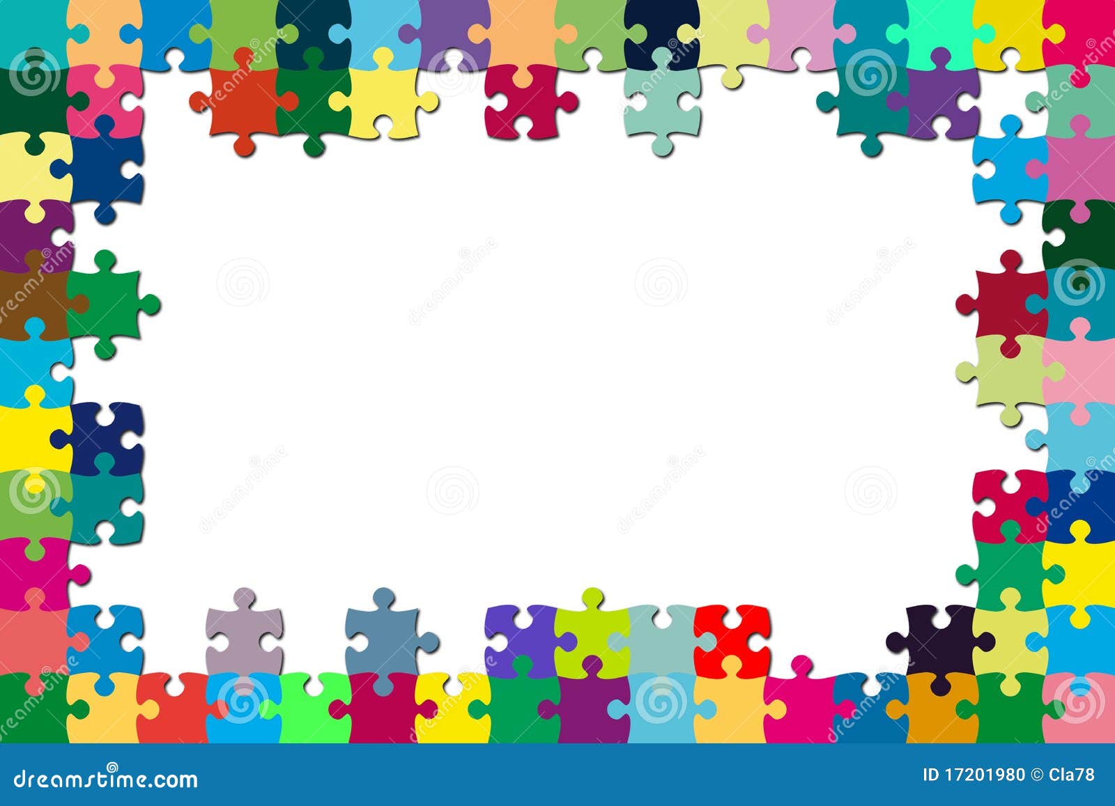 Multicolored puzzle frame stock illustration. Illustration of green ...