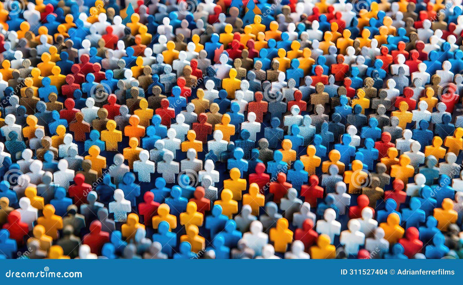 Multicolored Puzzle Pieces Representing a Diverse Crowd. Stock Photo ...