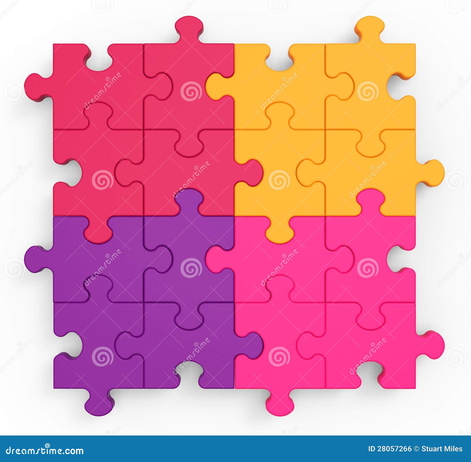 Multicolored Puzzle Square Showing Unity Stock Illustration ...