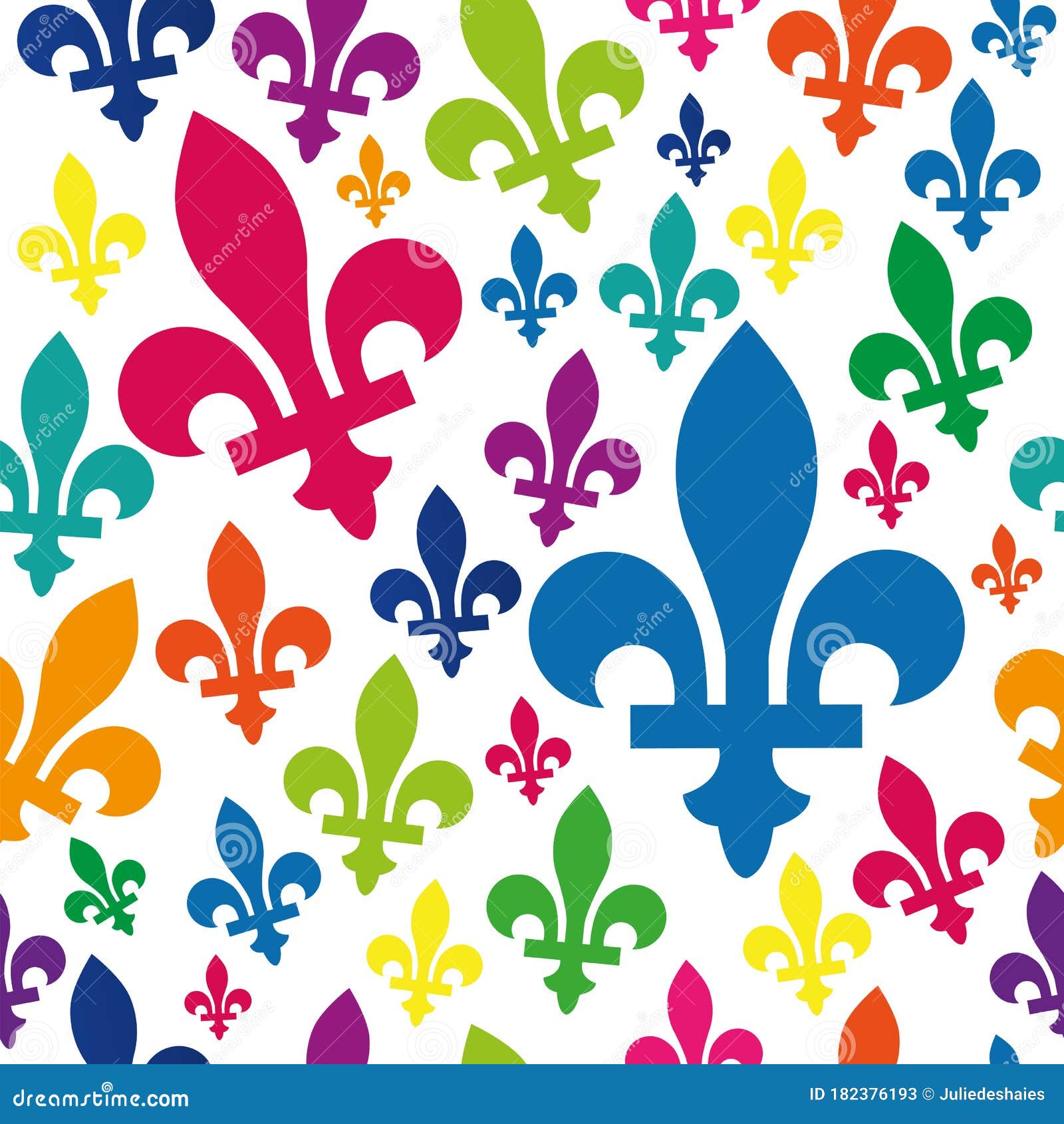 Multicolored Quebec Emblem Icon Blue Seamless Pattern Stock Vector ...