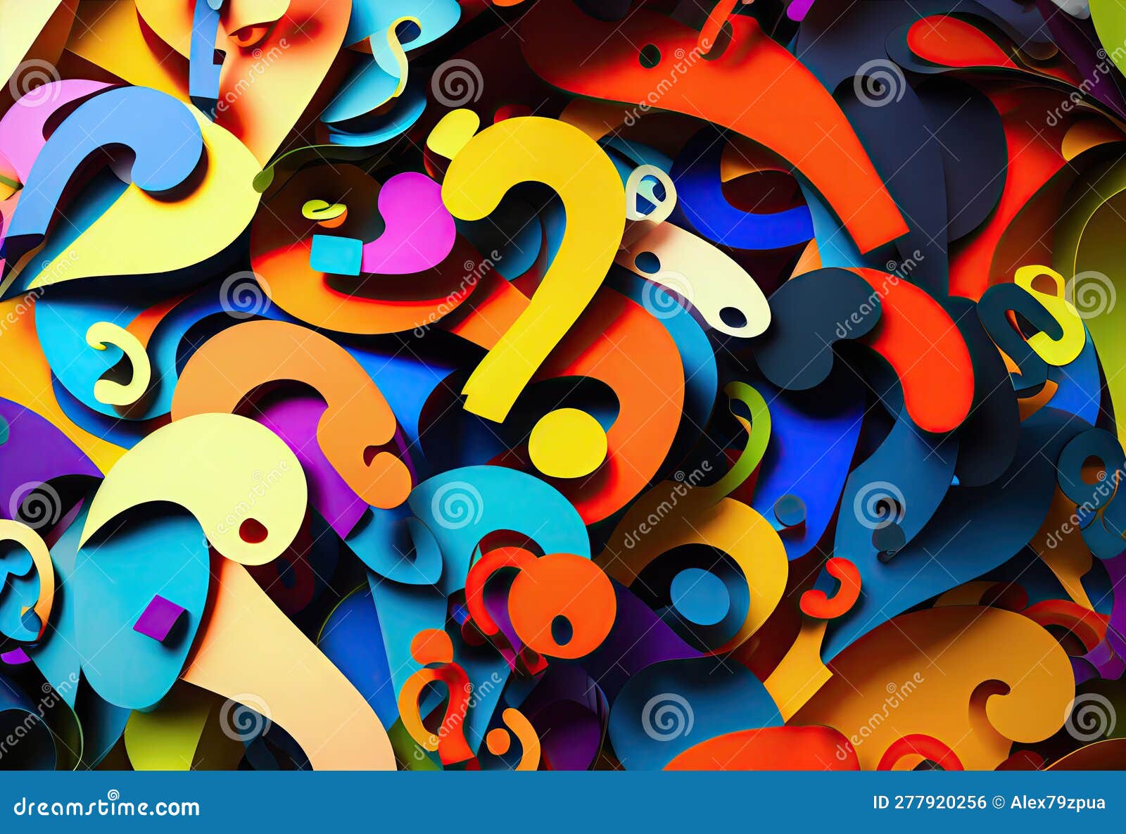 Multicolored Question Mark Mosaic - Generative AI Stock Illustration ...