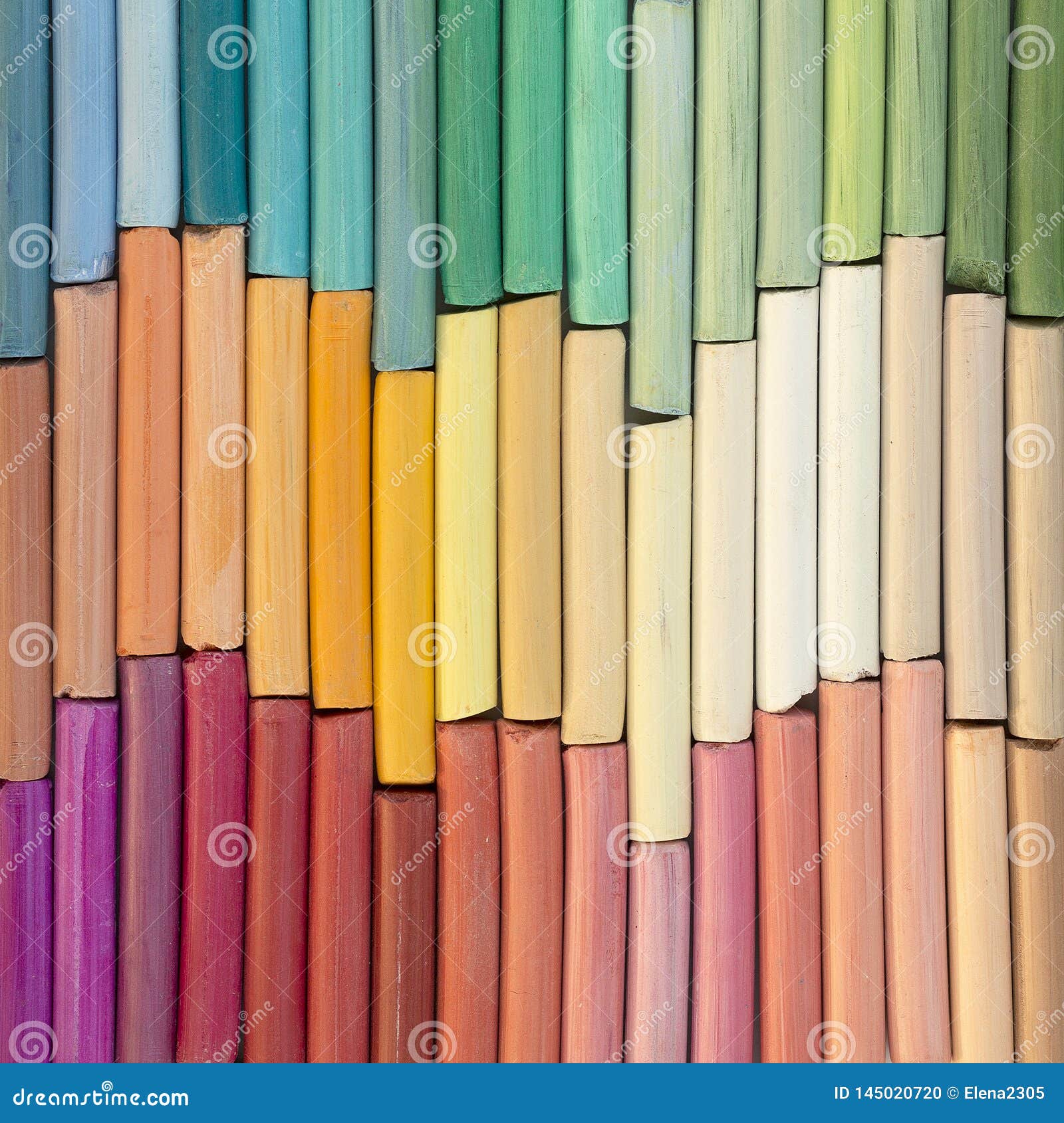 Two Rows Of Crayons In Line Facing Each Other Stock Photo ...