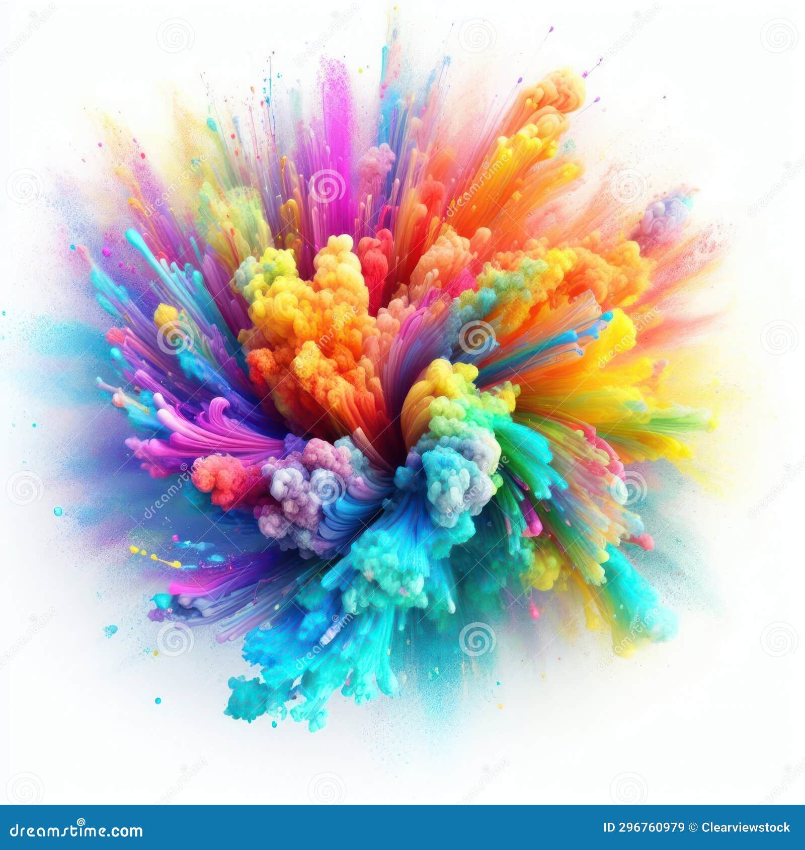 Multicolored Rainbow Powder Paint Explosion Stock Illustration ...