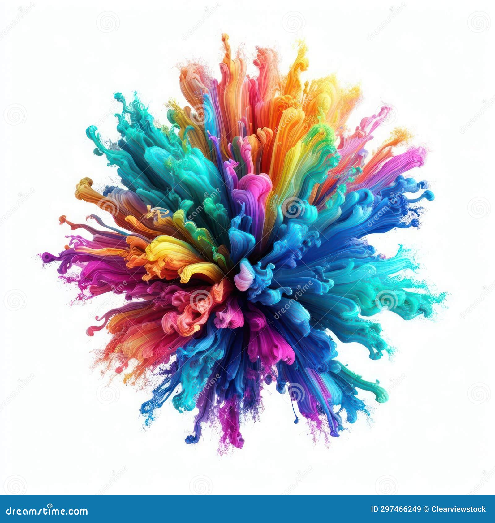 Multicolored Rainbow Powder Paint Explosion Stock Illustration ...