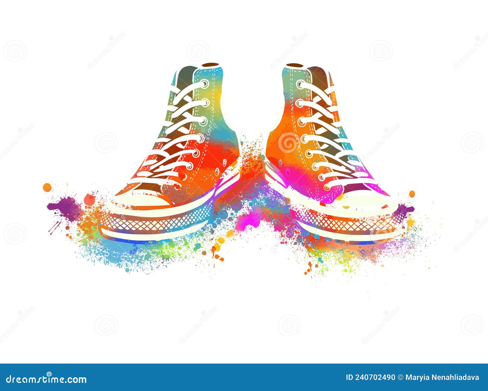 Multicolored Rainbow Sneakers. Vector Illustration Stock Vector ...