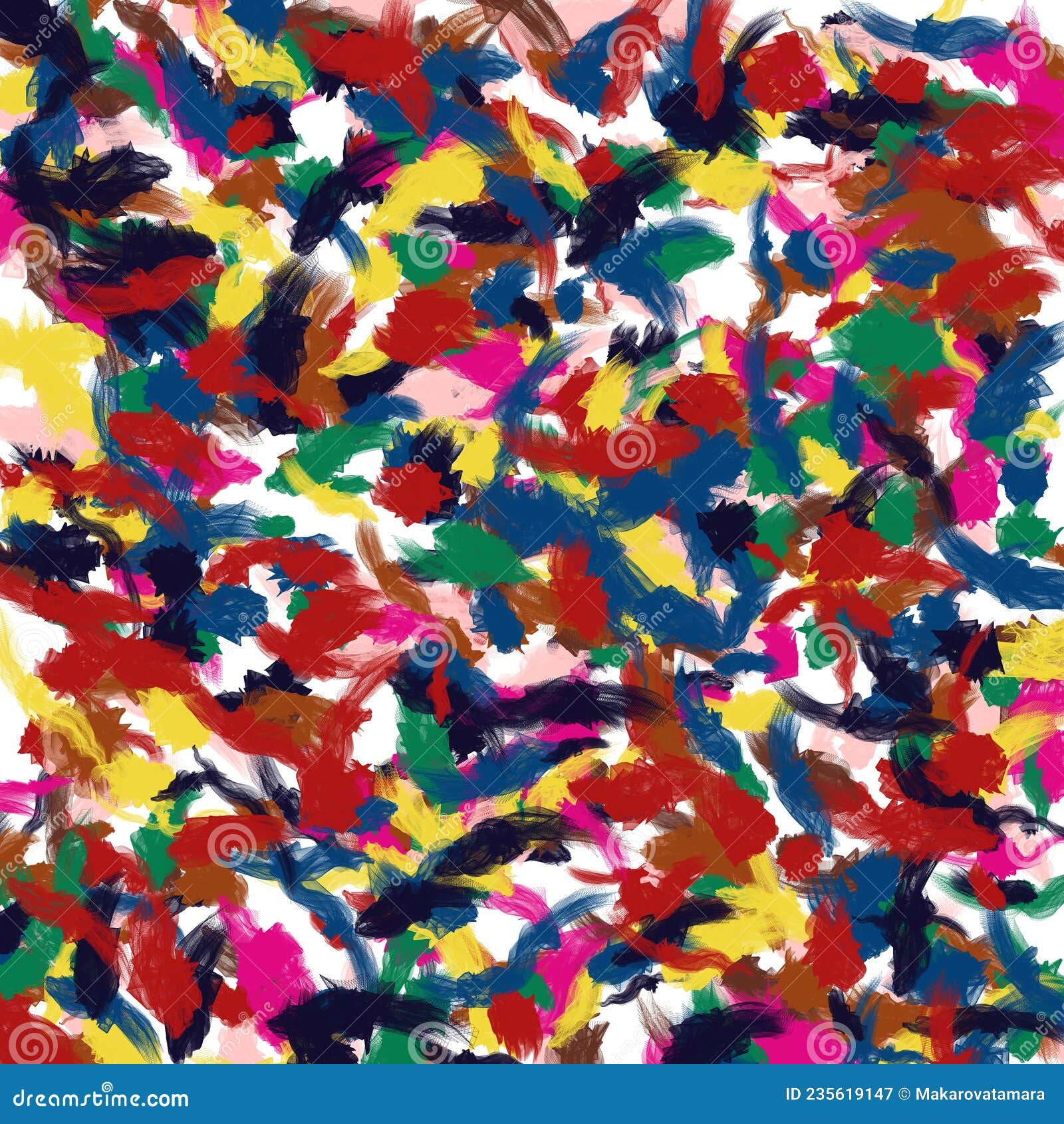 Multicolored Random Brush Strokes on the White Background Stock Image ...