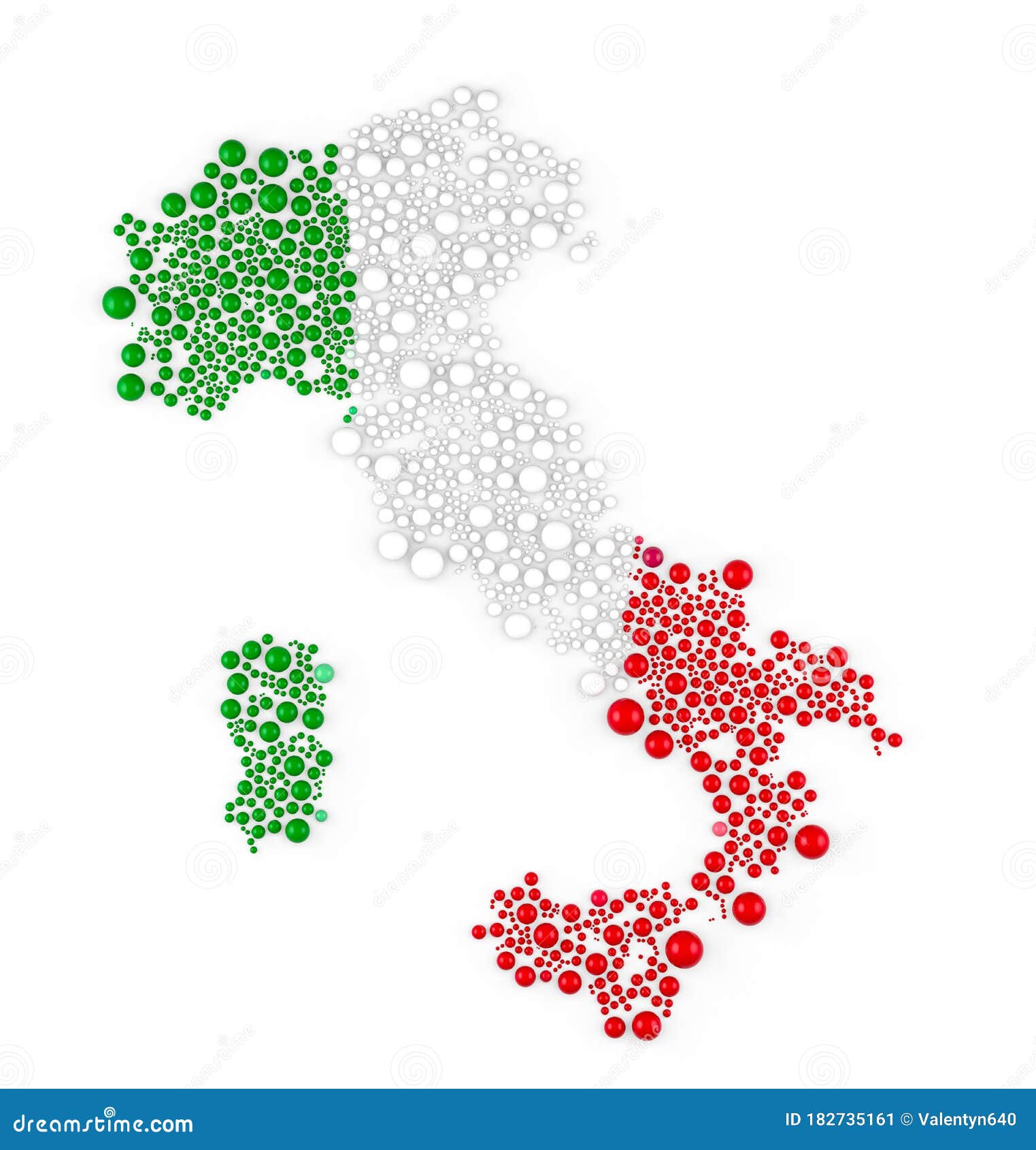 Multicolored Raster Abstract Composition of Italy Map Constructed of ...