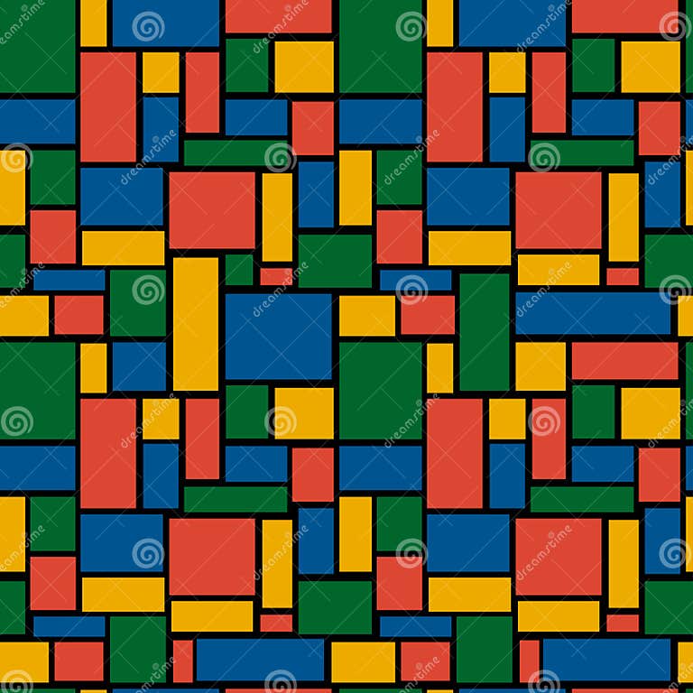 Multicolored Rectangle Seamless Pattern Stock Vector - Illustration of ...