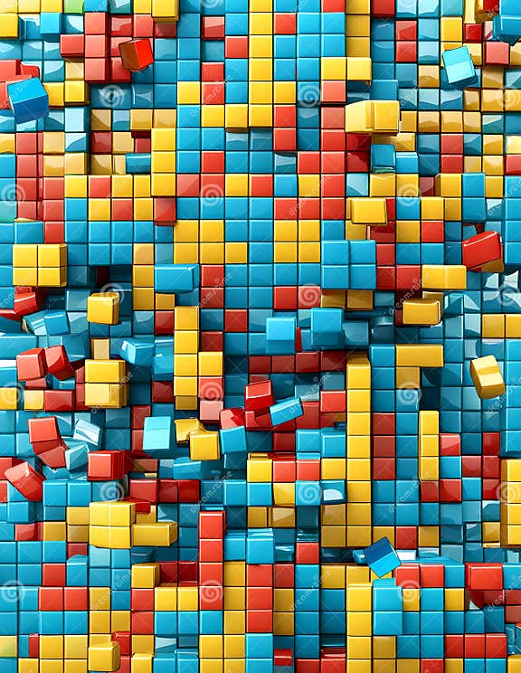 Multicolored Rectangular Cube Blocks Elements Background Stock ...
