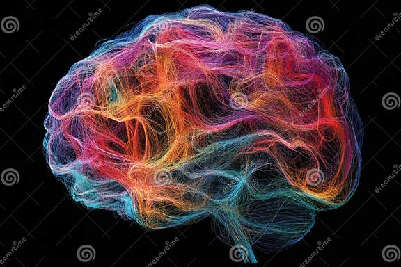Multicolored Representation of a Human Brain. Concept of Creativity ...