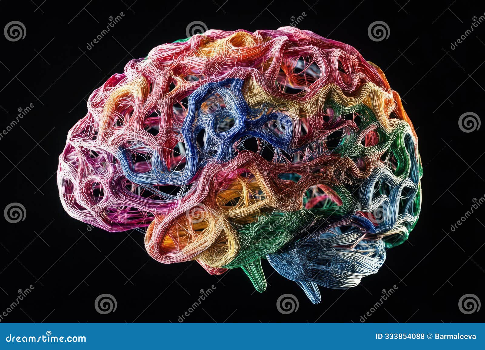 Multicolored Representation of a Human Brain. Concept of Creativity ...