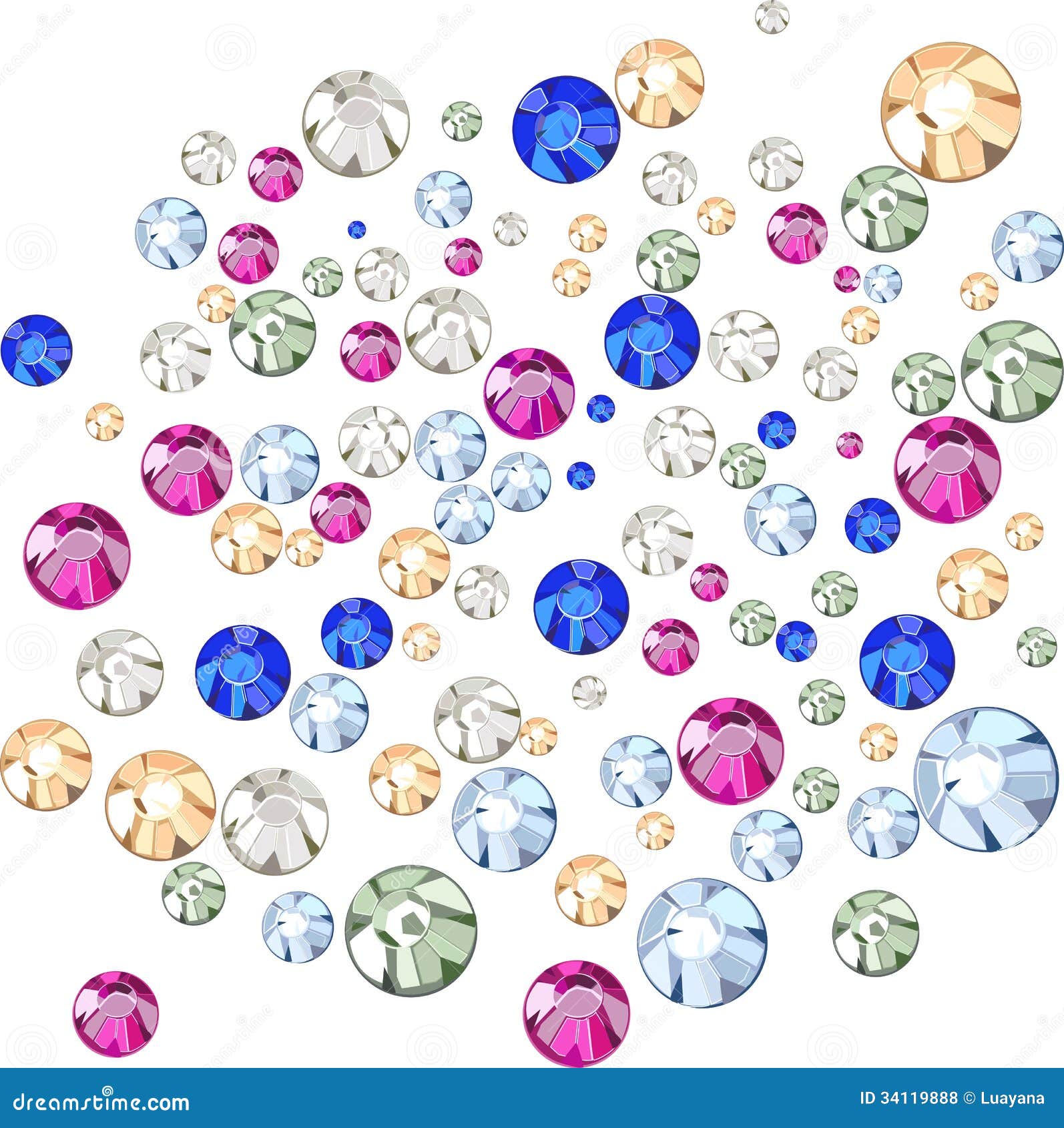Multicolored rhinestones stock vector. Illustration of bijouterie ...