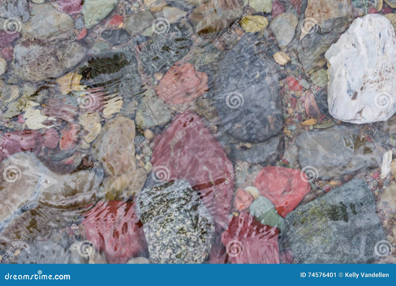 Multicolored Rocks Below the Ripples of Creek Stock Image - Image of ...