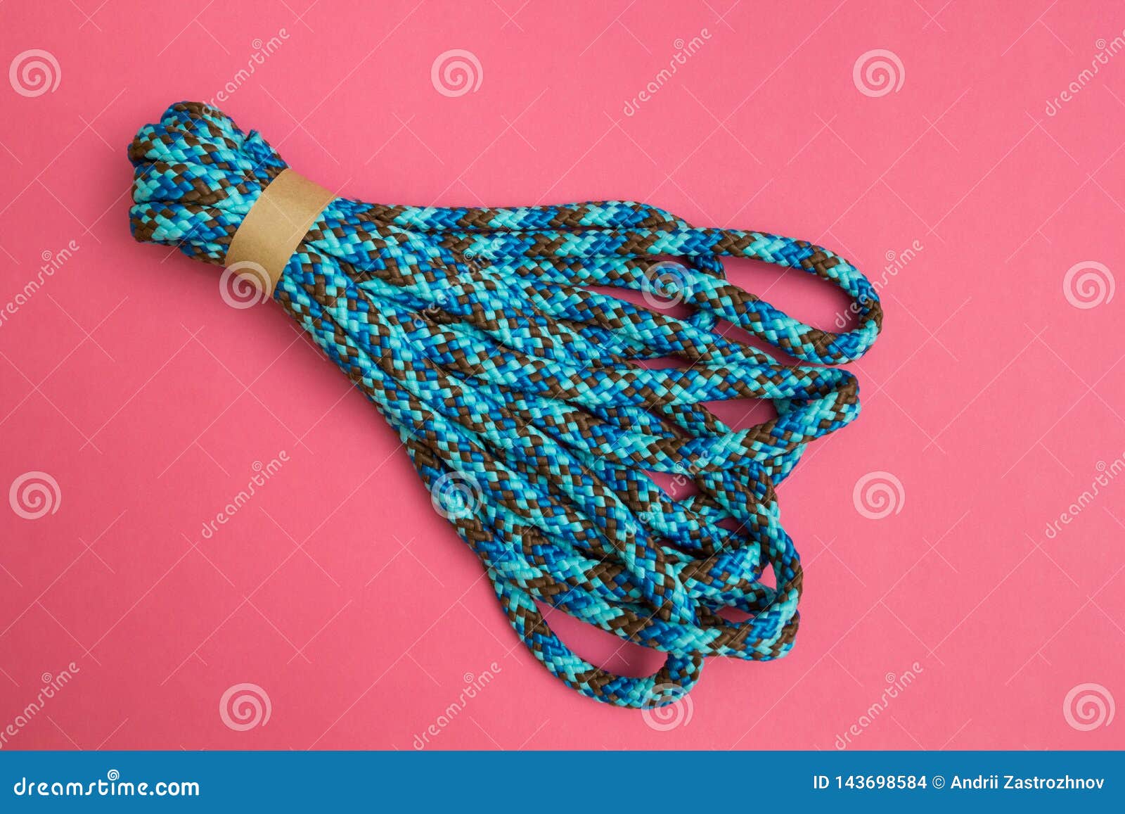 Multicolored Rope on a Pink Background Stock Photo - Image of strong ...