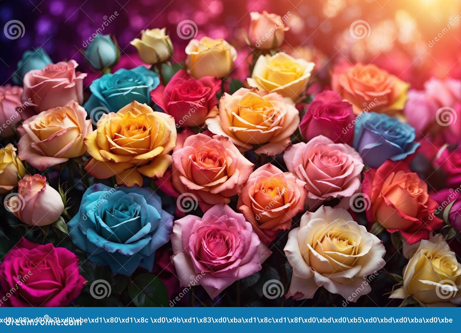 Multicolored Roses Gradient Background is Unusual. Ai Generative Stock ...
