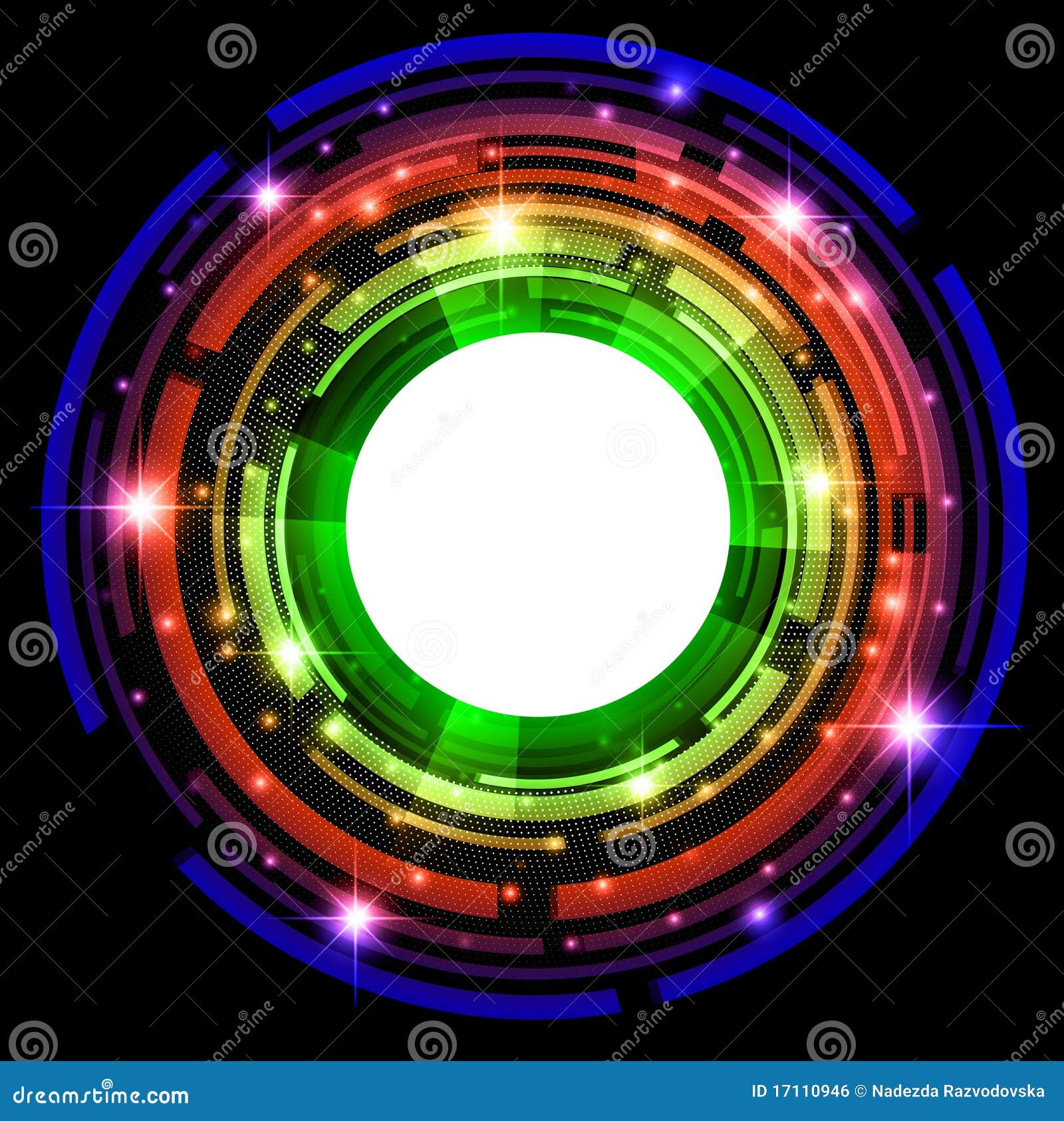Multicolored round frame stock vector. Illustration of colorful - 17110946