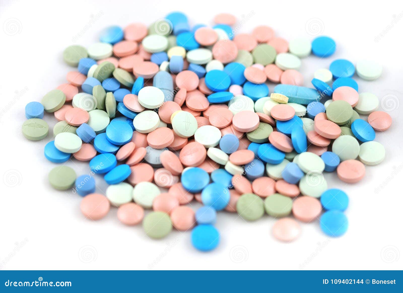 Multicolored Round Tablets on White Background Editorial Stock Image ...