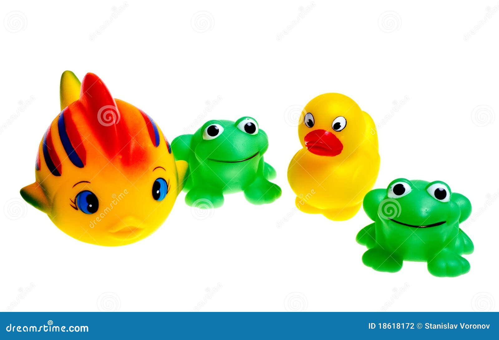 Multicolored Rubber Toys (frogs, Ducks, Fish) Stock Photo - Image of ...