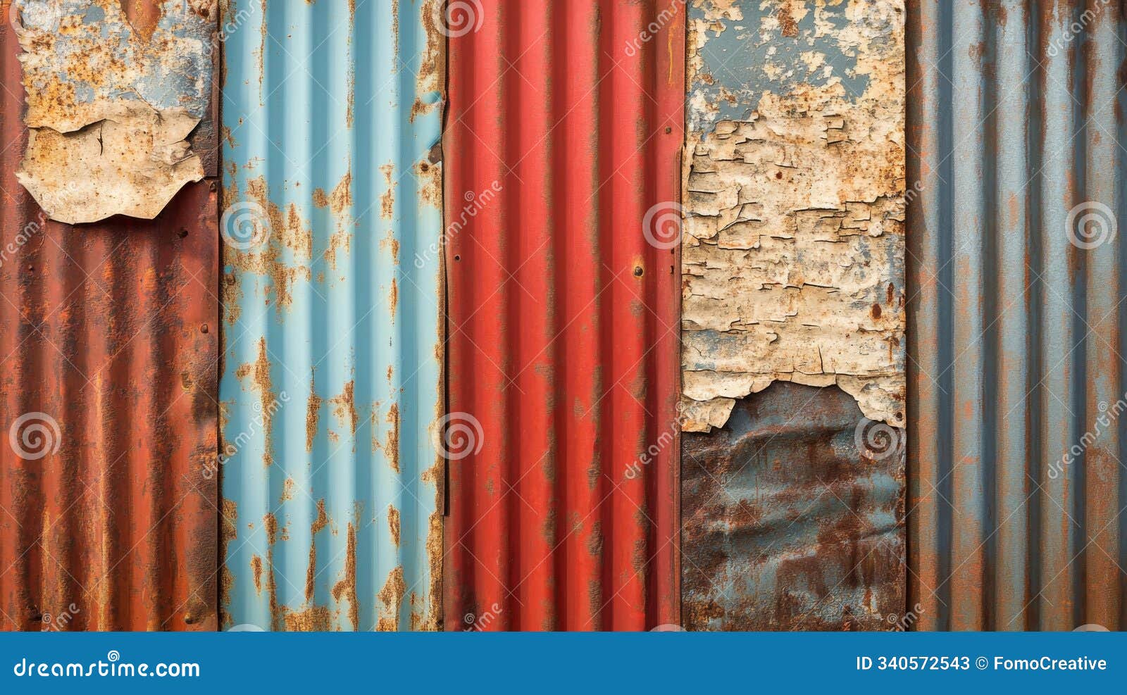Rusty Corrugated Metal Wall With Vertical Ridges Royalty-Free Stock ...