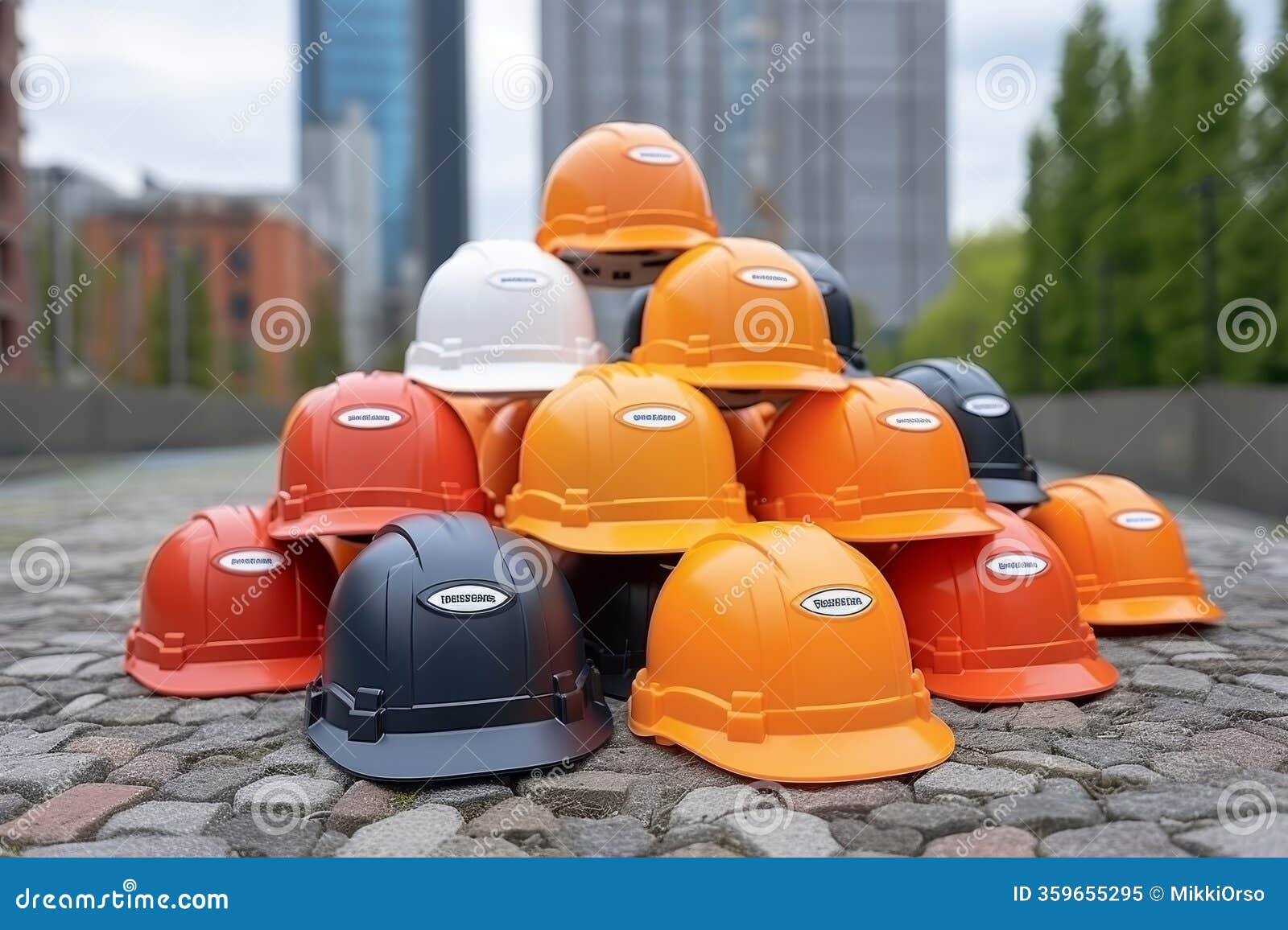 Multicolored Safety Construction Worker Hats for Ensuring Team Safety ...