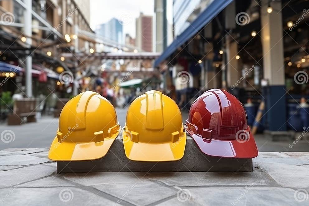 Multicolored Safety Construction Worker Hats for Teamwork and Quality ...