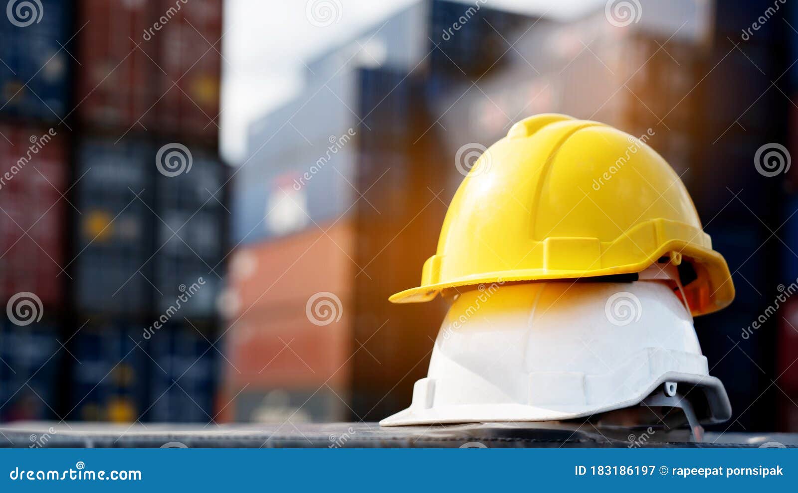 Multicolored Safety Construction Worker Hats. Teamwork of the ...