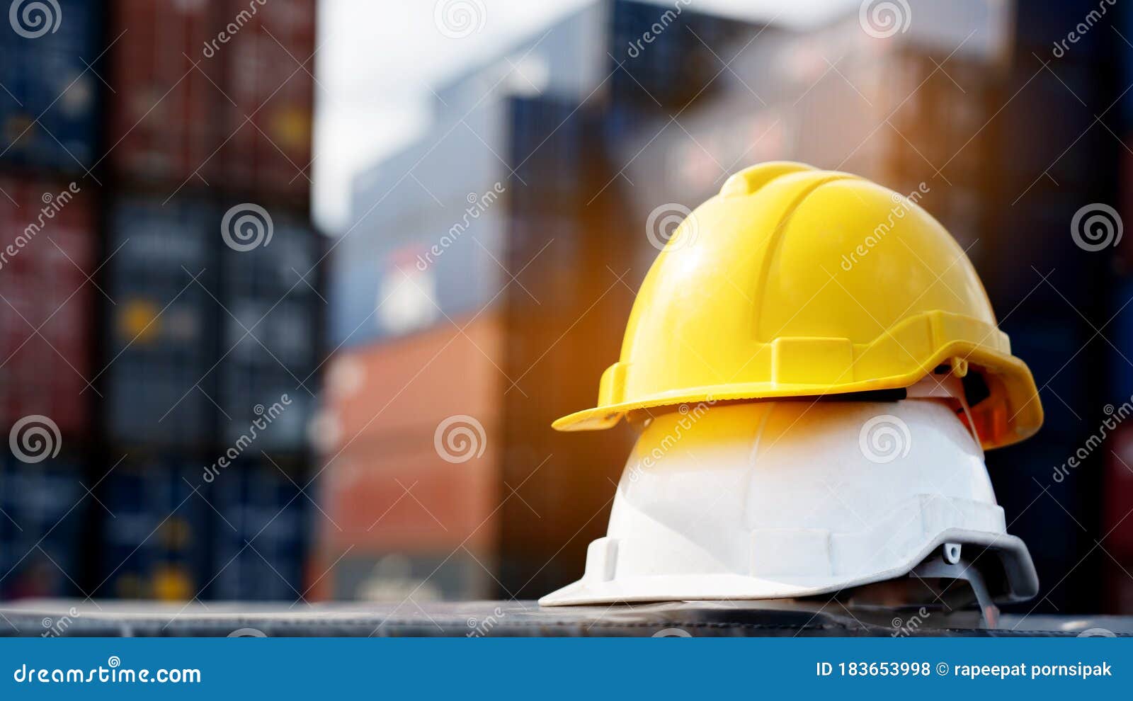 Multicolored Safety Construction Worker Hats. Teamwork Of The ...
