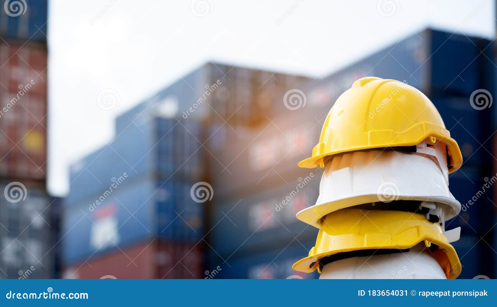 Multicolored Safety Construction Worker Hats. Teamwork of the ...