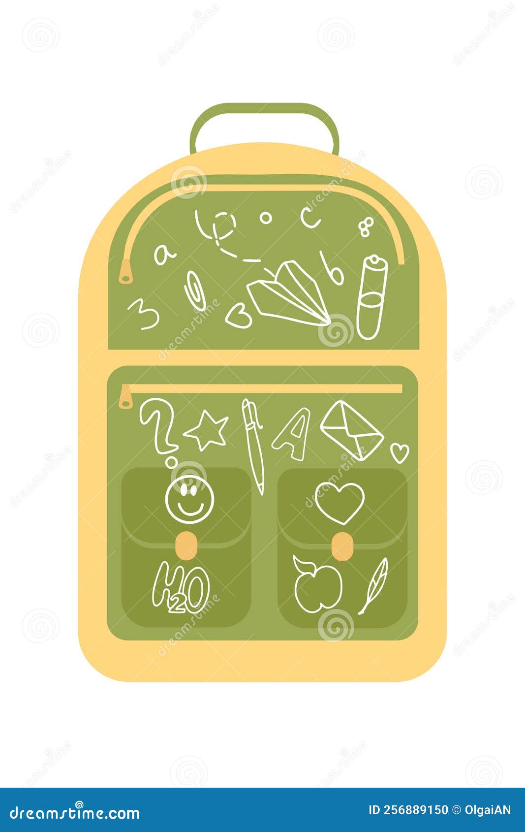 Multicolored School Backpack. Vector Illustration in a Flat Style with ...