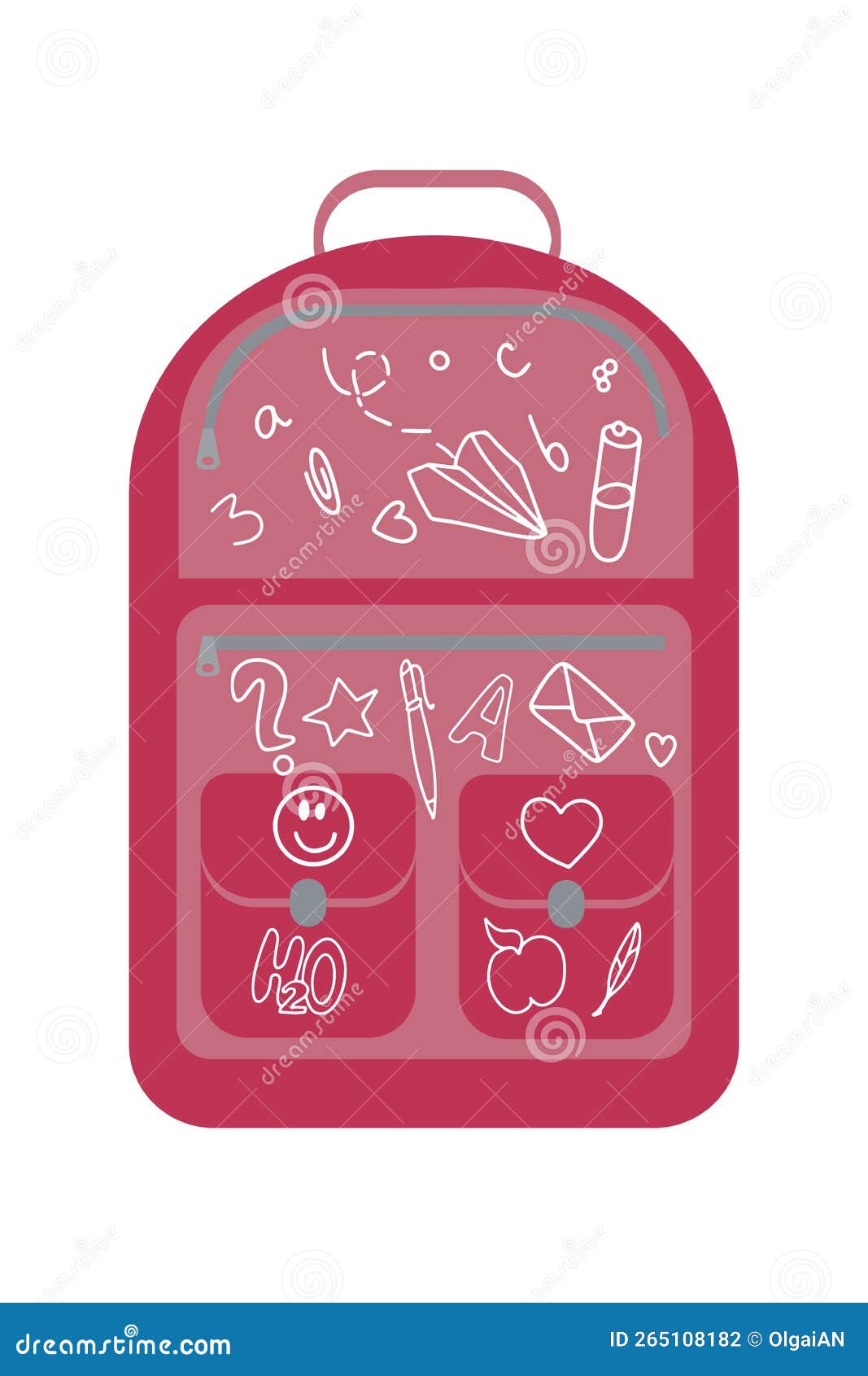 Multicolored School Backpack. Vector Illustration in a Flat Style with ...