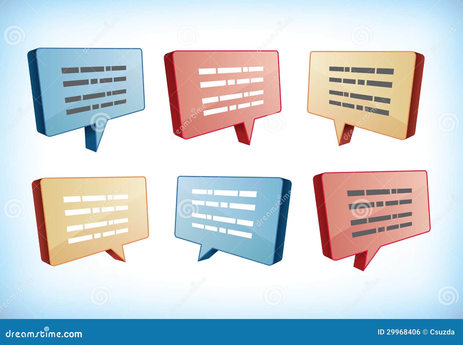 Speech and text boxes stock vector. Illustration of opinion - 29968406
