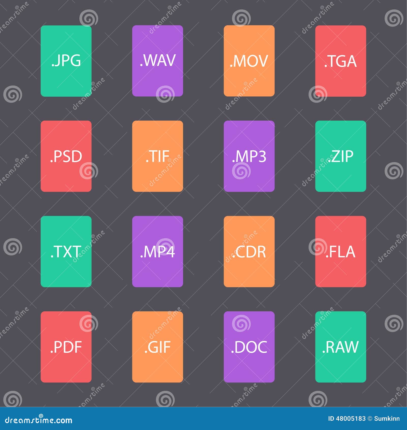 Multicolored Set of Document File Formats Stock Vector - Illustration ... Multicolored Set of Document File Formats Stock Vector - Illustration ...