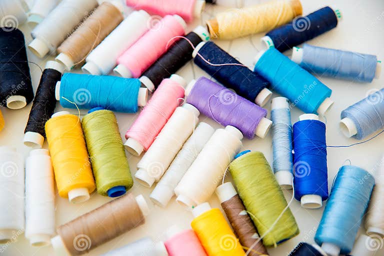 Multicolored Sewing Materials Stock Image - Image of design, textile ...