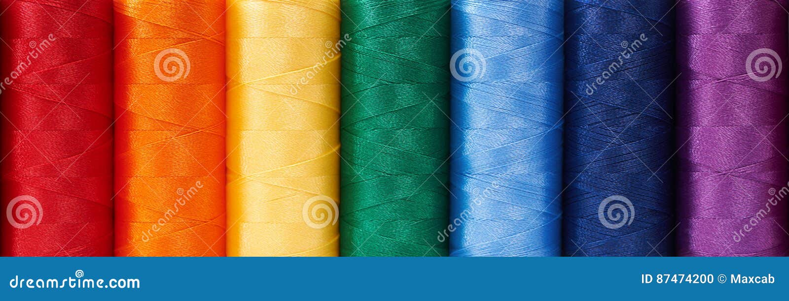 Multicolored Sewing Threads Arrange Like Rainbow Stock Photo - Image of ...